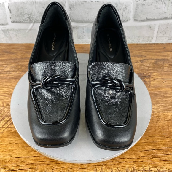 ANTONIO MELANI | Shoes | Antonio Melani Black Hale Leather Block Heal ...